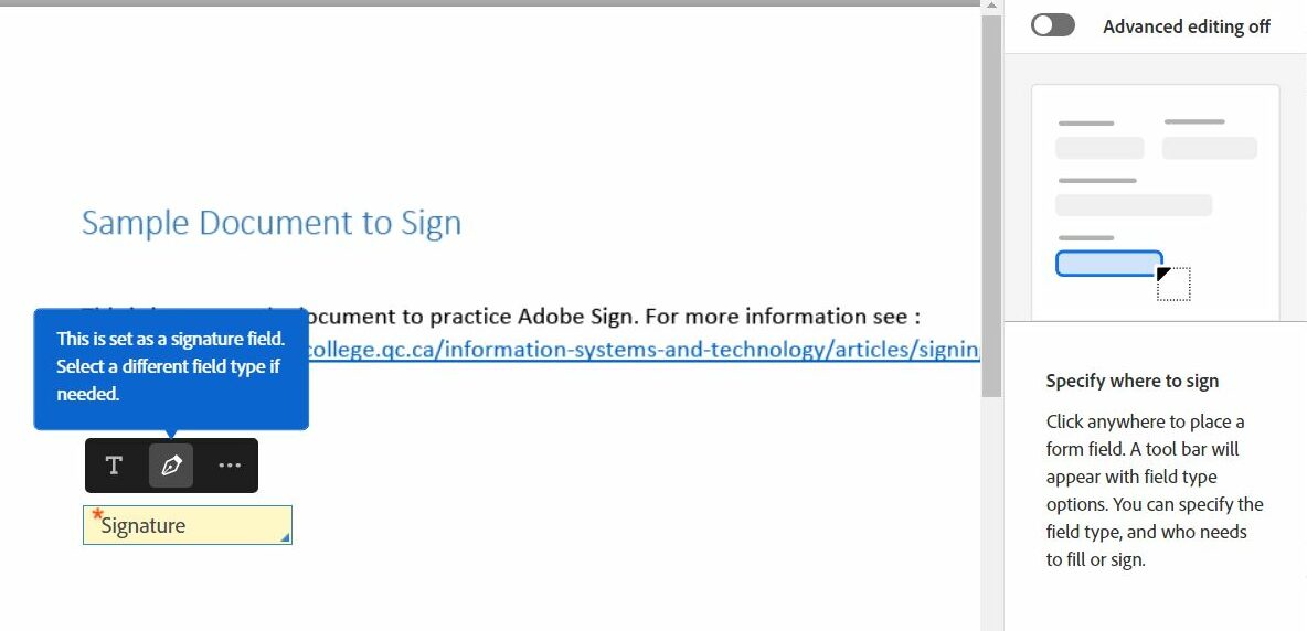 Send documents to sign with Adobe Sign – Information Systems and Technology