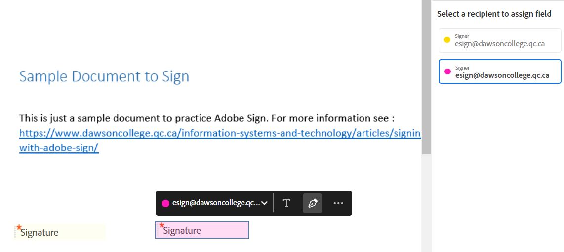 Send documents to sign with Adobe Sign – Information Systems and Technology