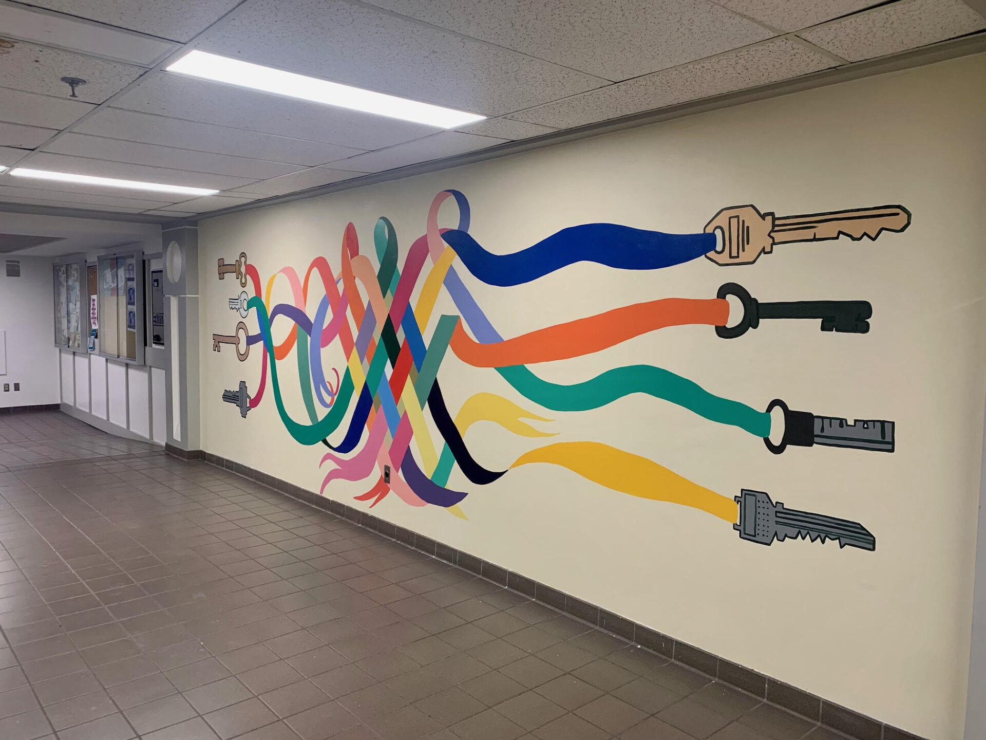 Street art mural created by students brightens up hallway – Newsroom