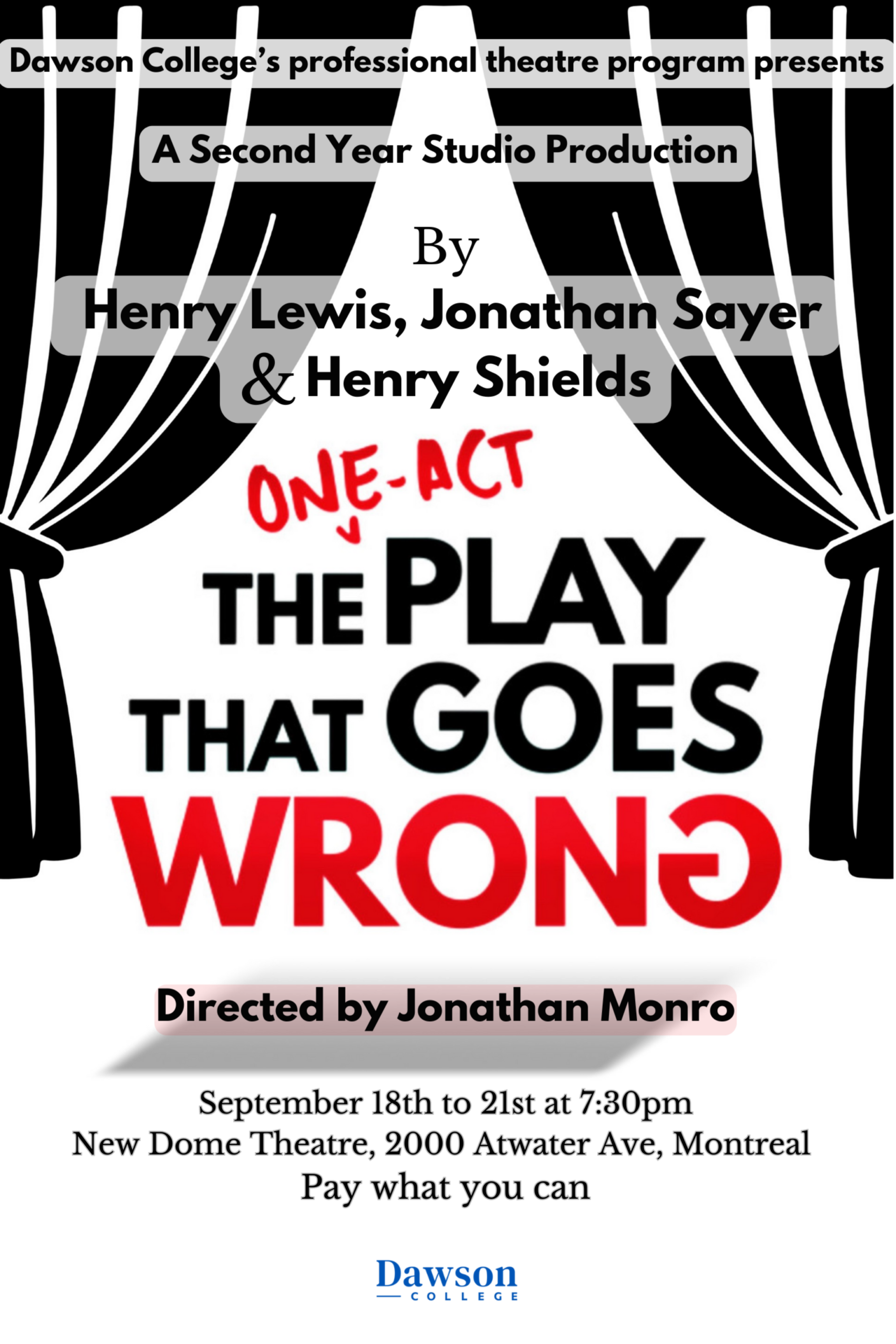 The One-Act Play That Goes Wrong – Professional Theatre (Acting)